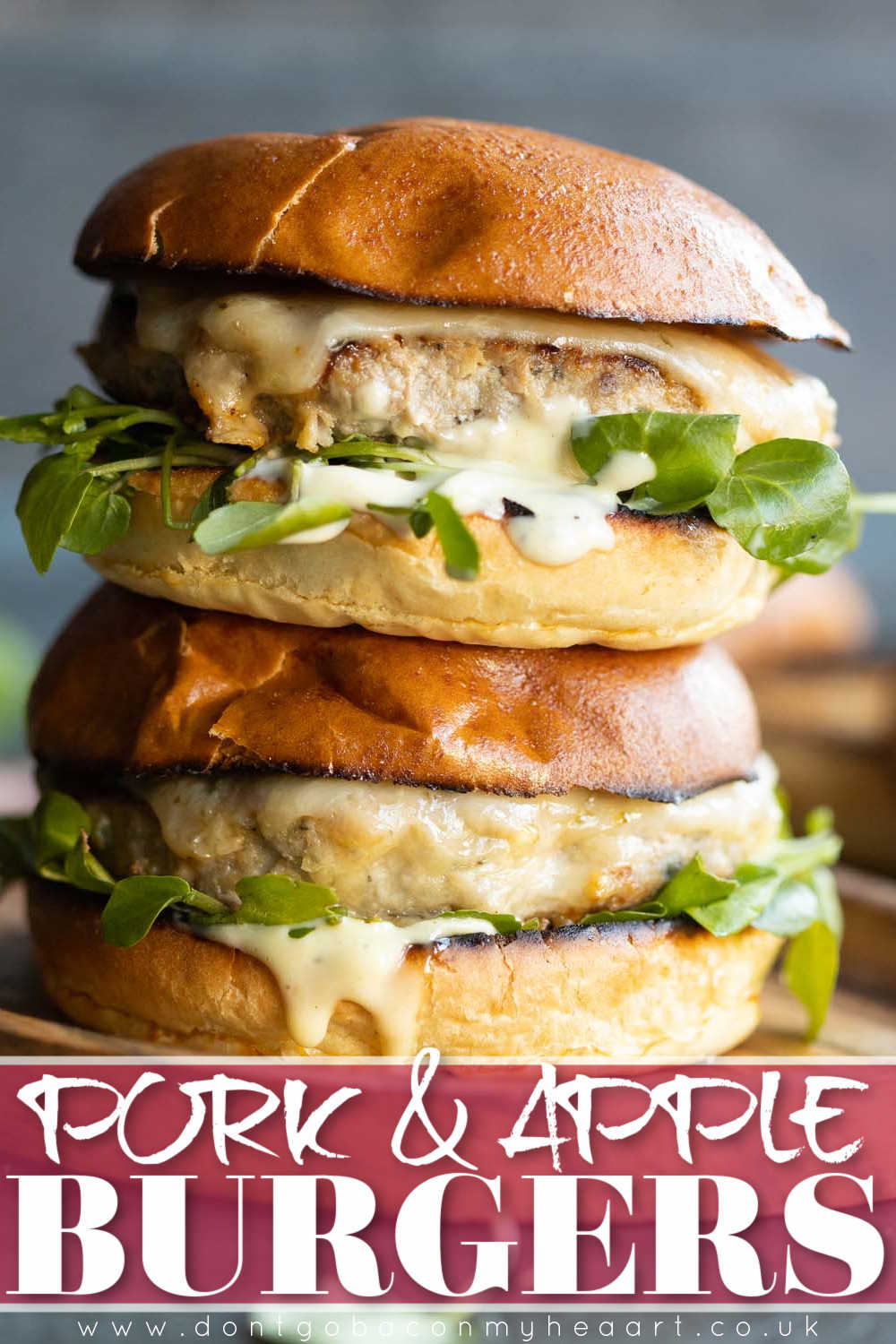 Soft & Juicy Pork and Apple Burgers | Don't Go Bacon My Heart