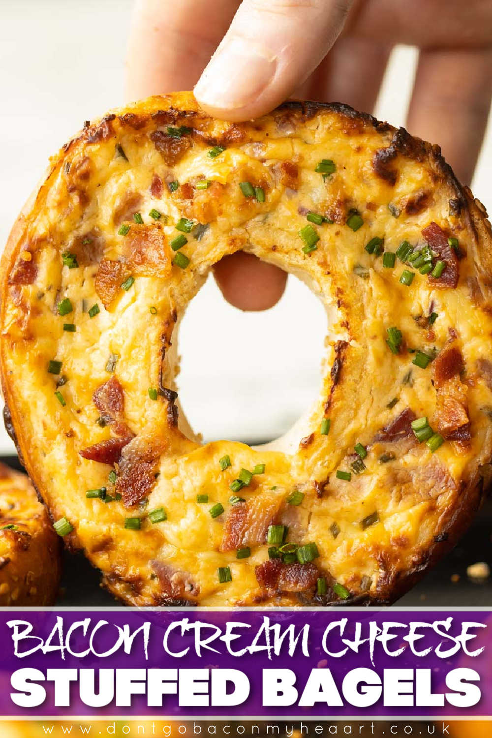 Bacon Cream Cheese Filled Bagels | Don't Go Bacon My Heart