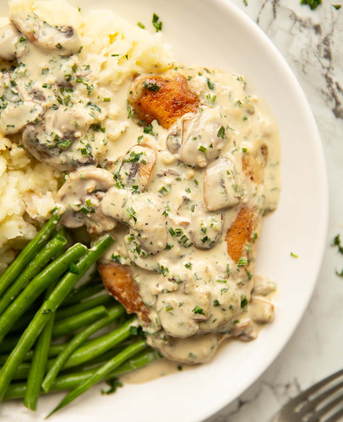 Creamy Garlic Mushroom Chicken | Don't Go Bacon My Heart