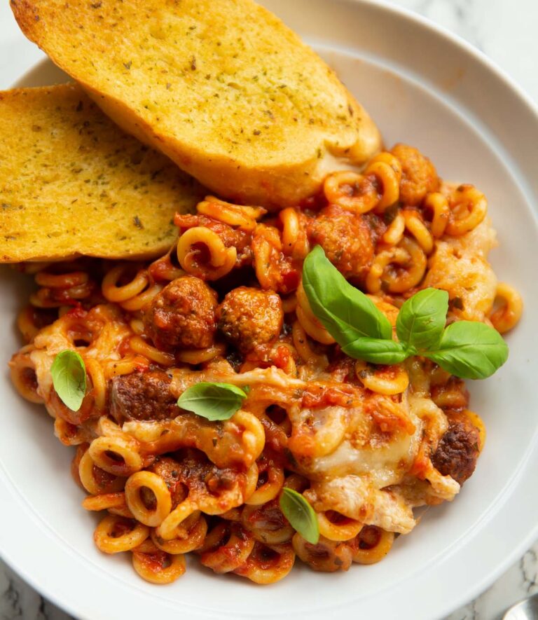 Cheesy Sausage Spaghetti Hoops | Don't Go Bacon My Heart