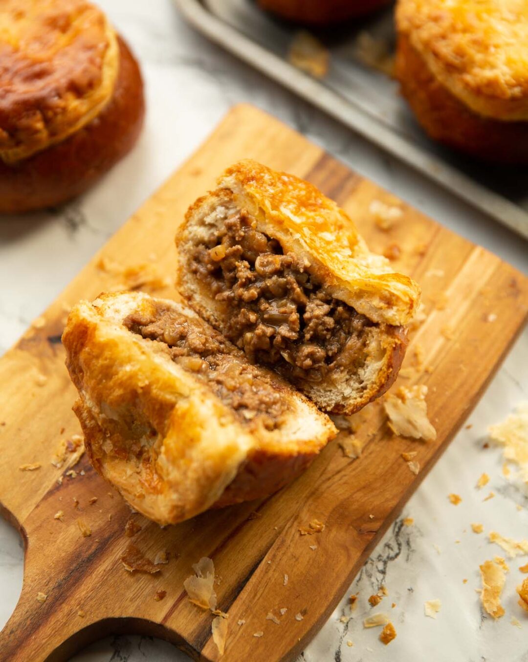 Beef and Onion Bread Roll Pies | Don't Go Bacon My Heart
