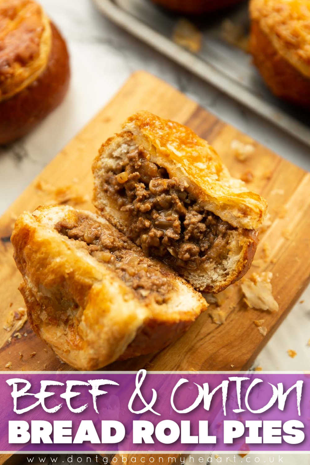 Beef and Onion Bread Roll Pies | Don't Go Bacon My Heart