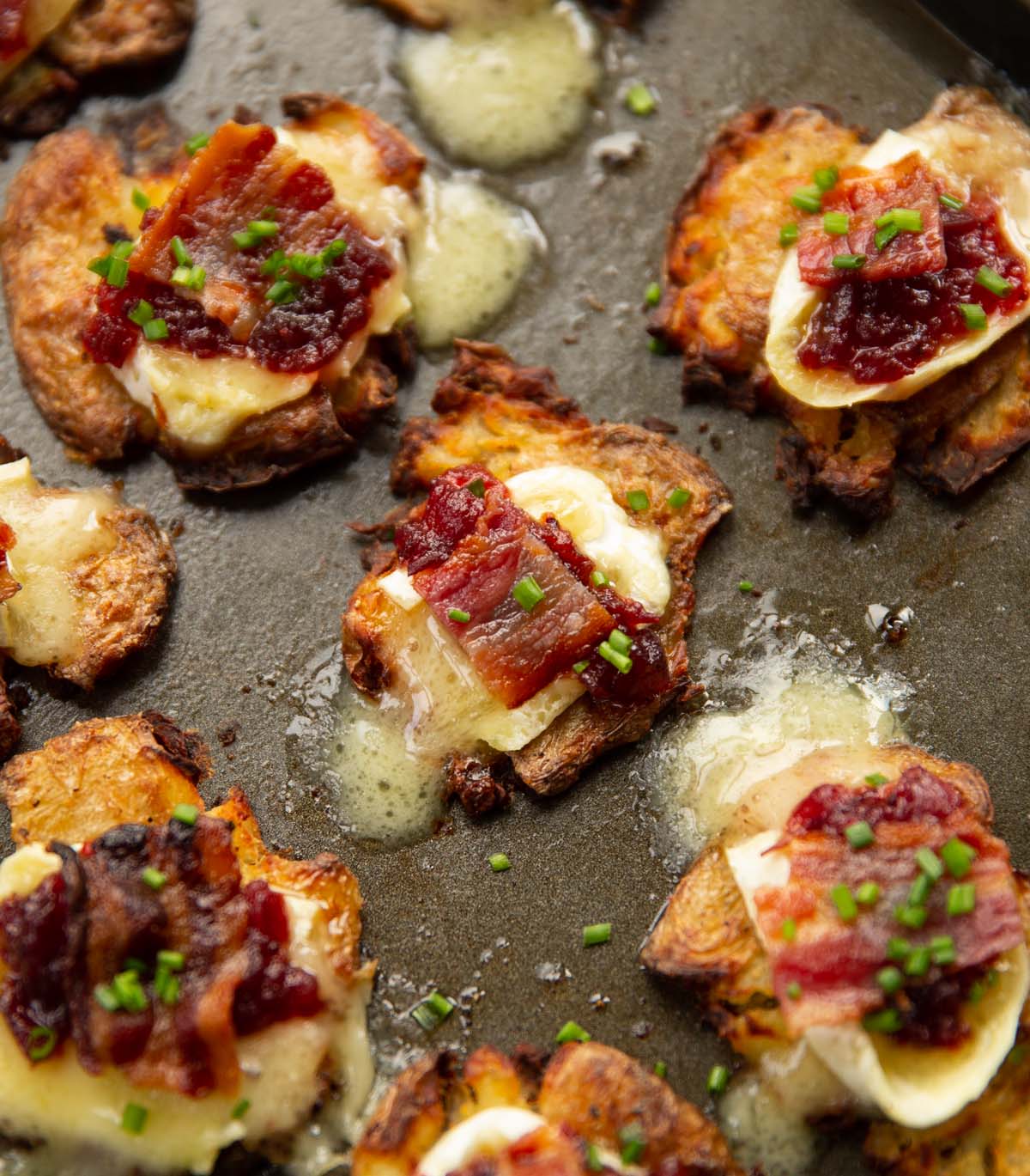 Brie, Bacon & Cranberry Smashed Potatoes | Don't Go Bacon My Heart