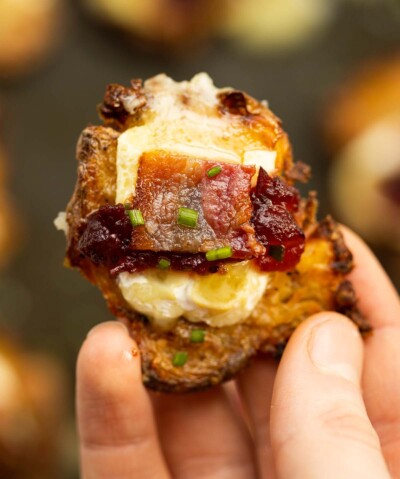 Brie, Bacon & Cranberry Smashed Potatoes | Don't Go Bacon My Heart