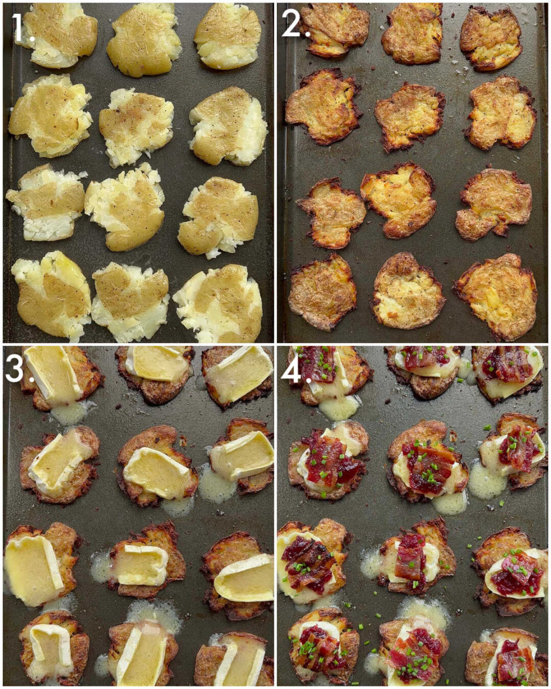 Brie, Bacon & Cranberry Smashed Potatoes | Don't Go Bacon My Heart