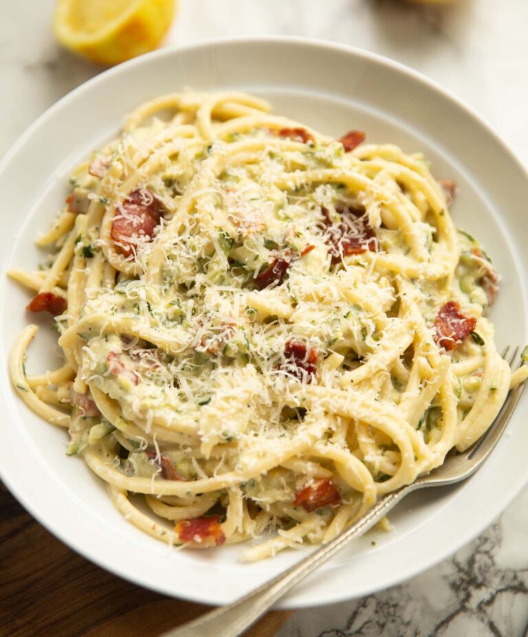 Creamy Courgette & Bacon Pasta | Don't Go Bacon My Heart