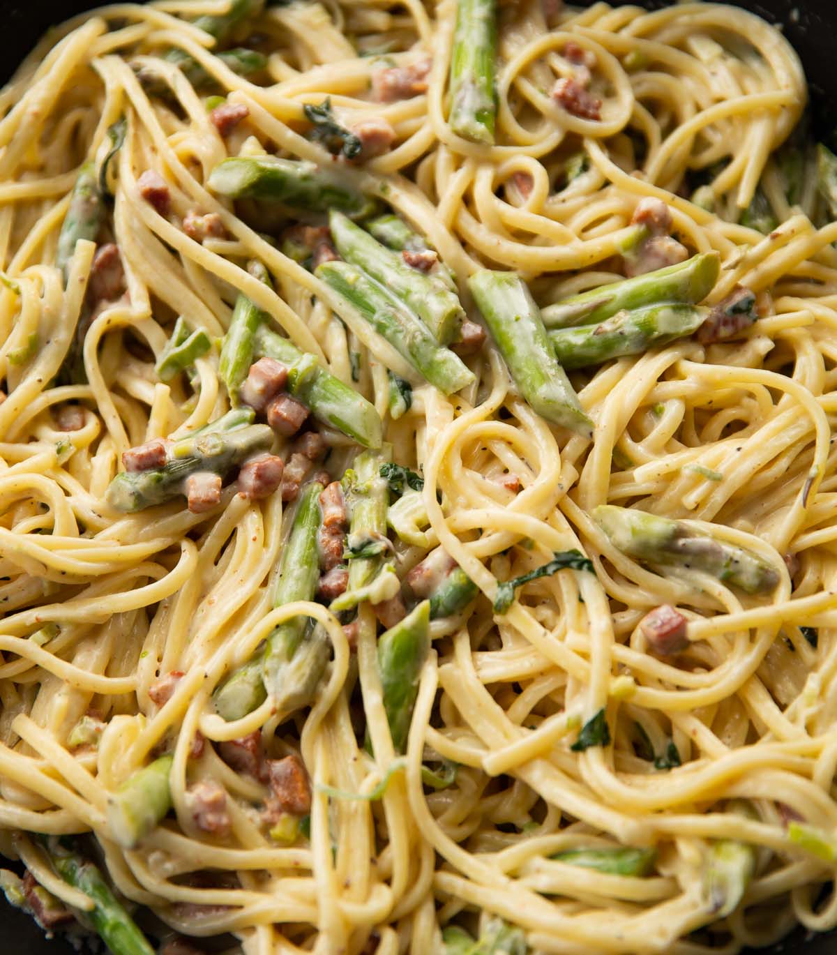 Asparagus Pancetta Pasta | Don't Go Bacon My Heart