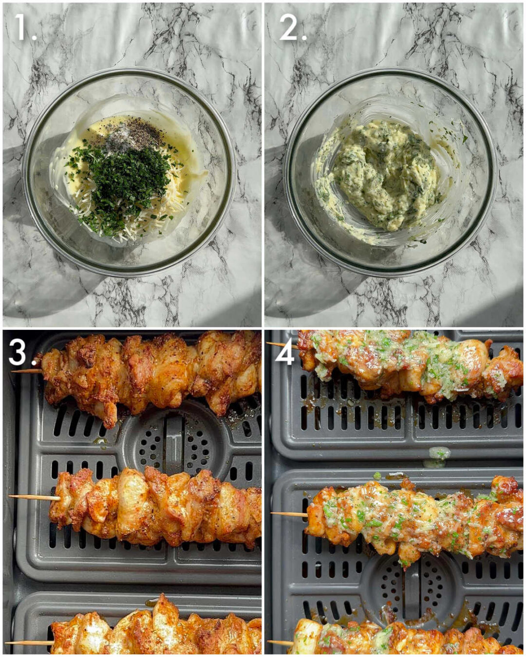 Air Fryer Garlic Parmesan Chicken Skewers | Don't Go Bacon My Heart