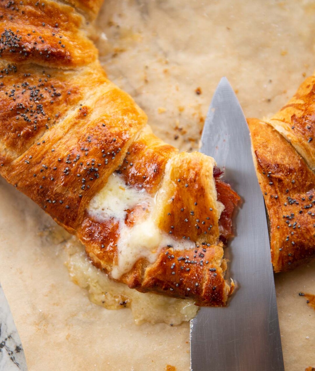 Brie, Bacon & Cranberry Croissant Wreath | Don't Go Bacon My Heart
