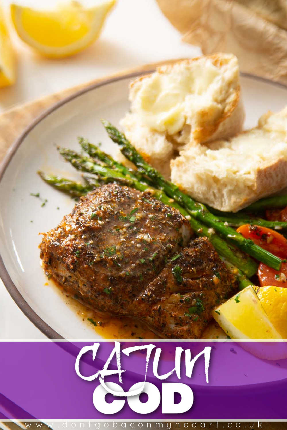 Baked Cajun Cod (Easy Traybake Dinner) | Don't Go Bacon My Heart